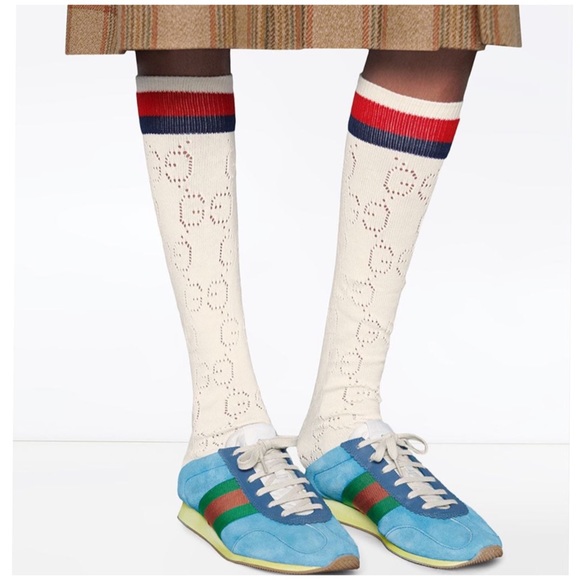 Gucci | Accessories | Authentic Gucci Gg Logo Web Interlocking Socks ...